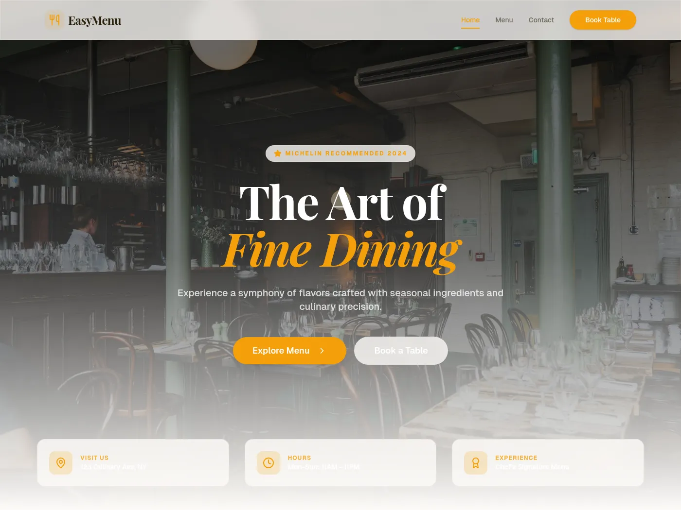 EasyMenu Restaurant Site
