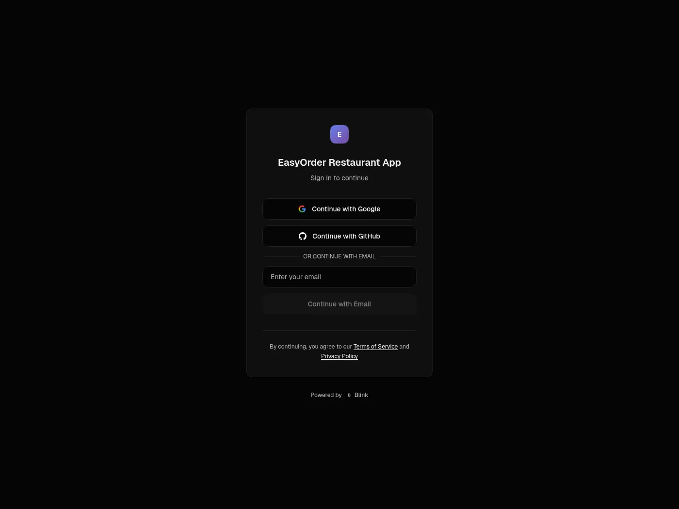 EasyOrder Restaurant App