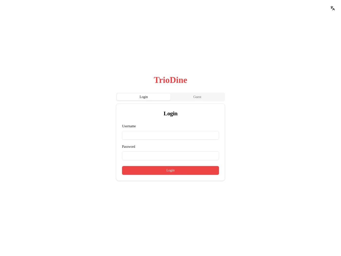 TrioDine Order System