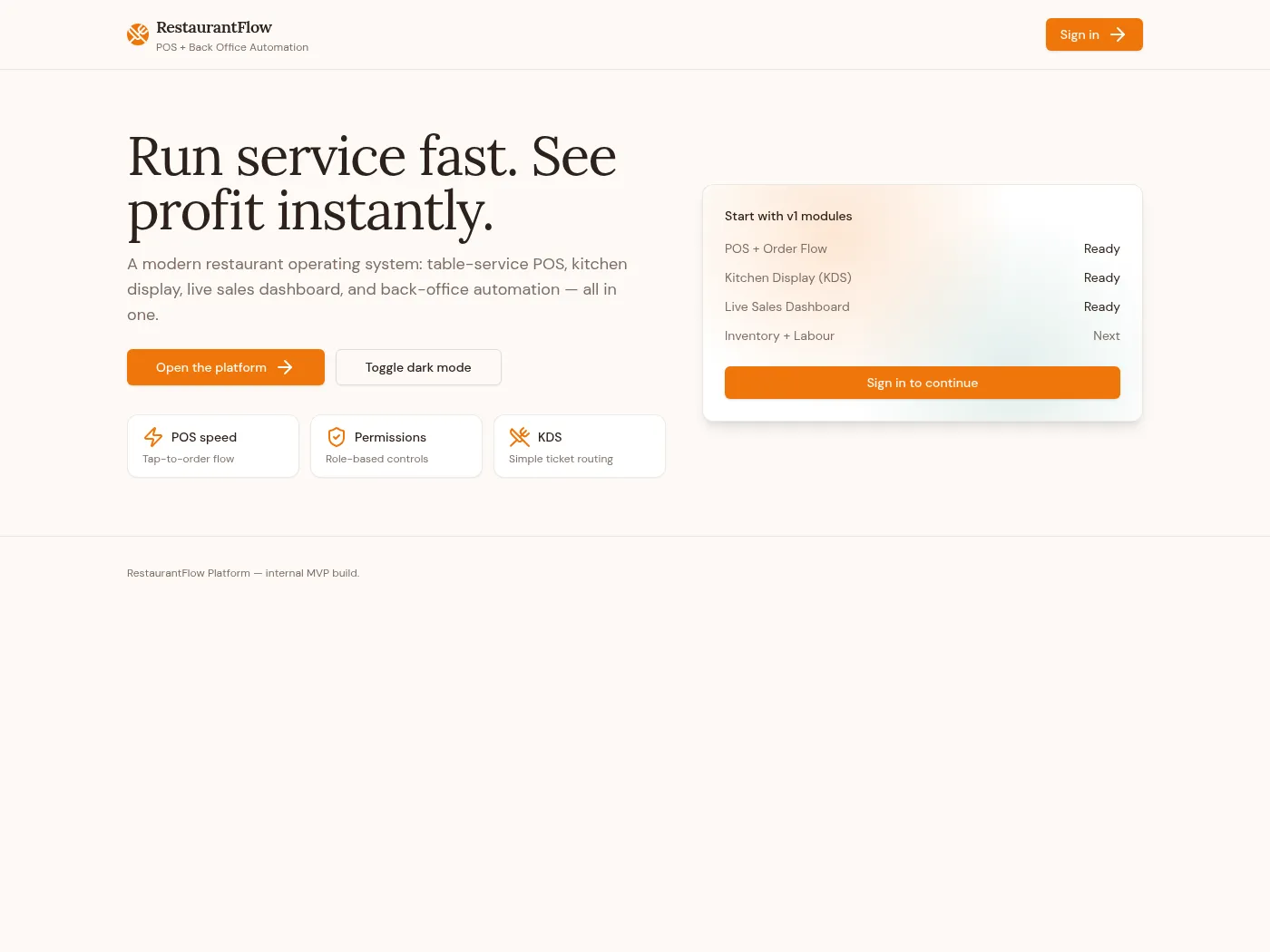 RestaurantFlow Platform