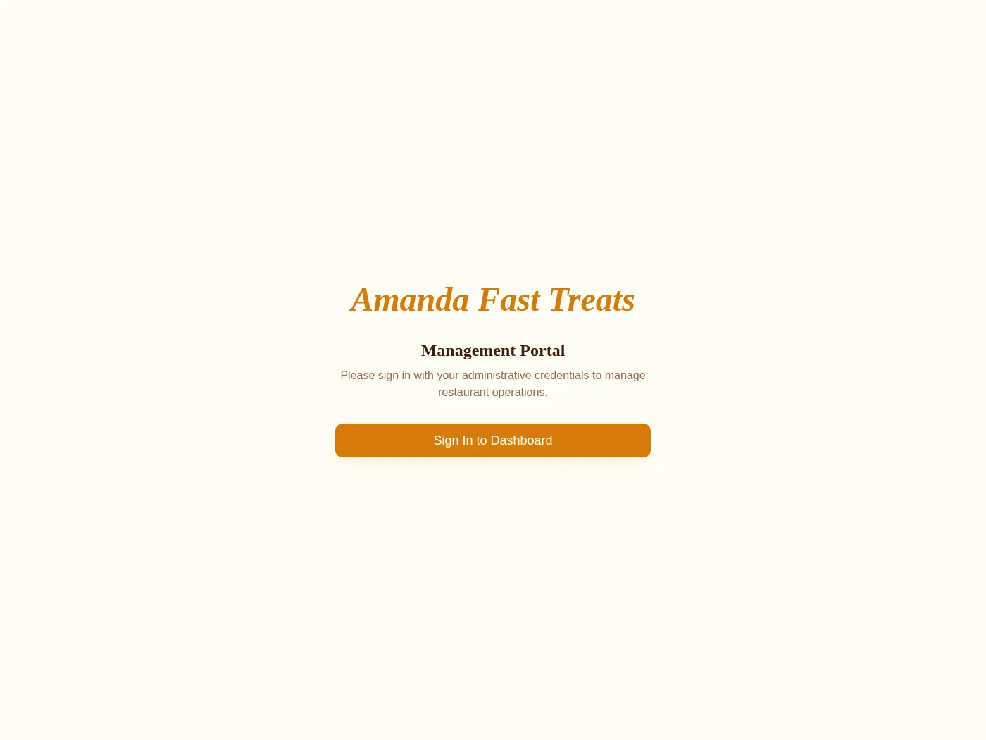 Amanda Fast Treats Dashboard