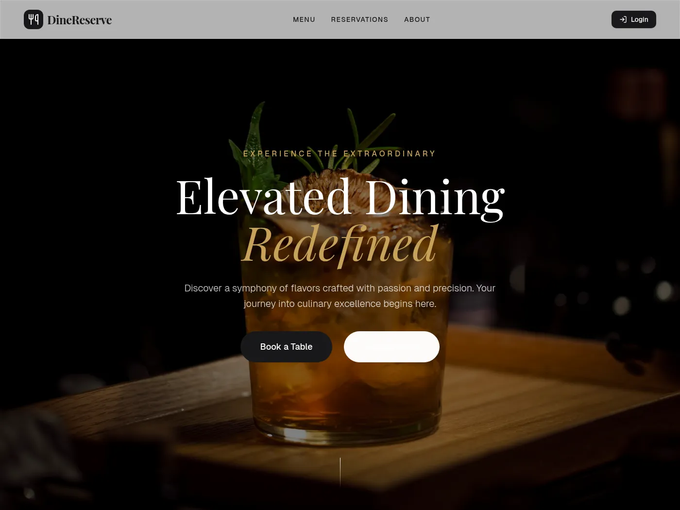 DineReserve Website