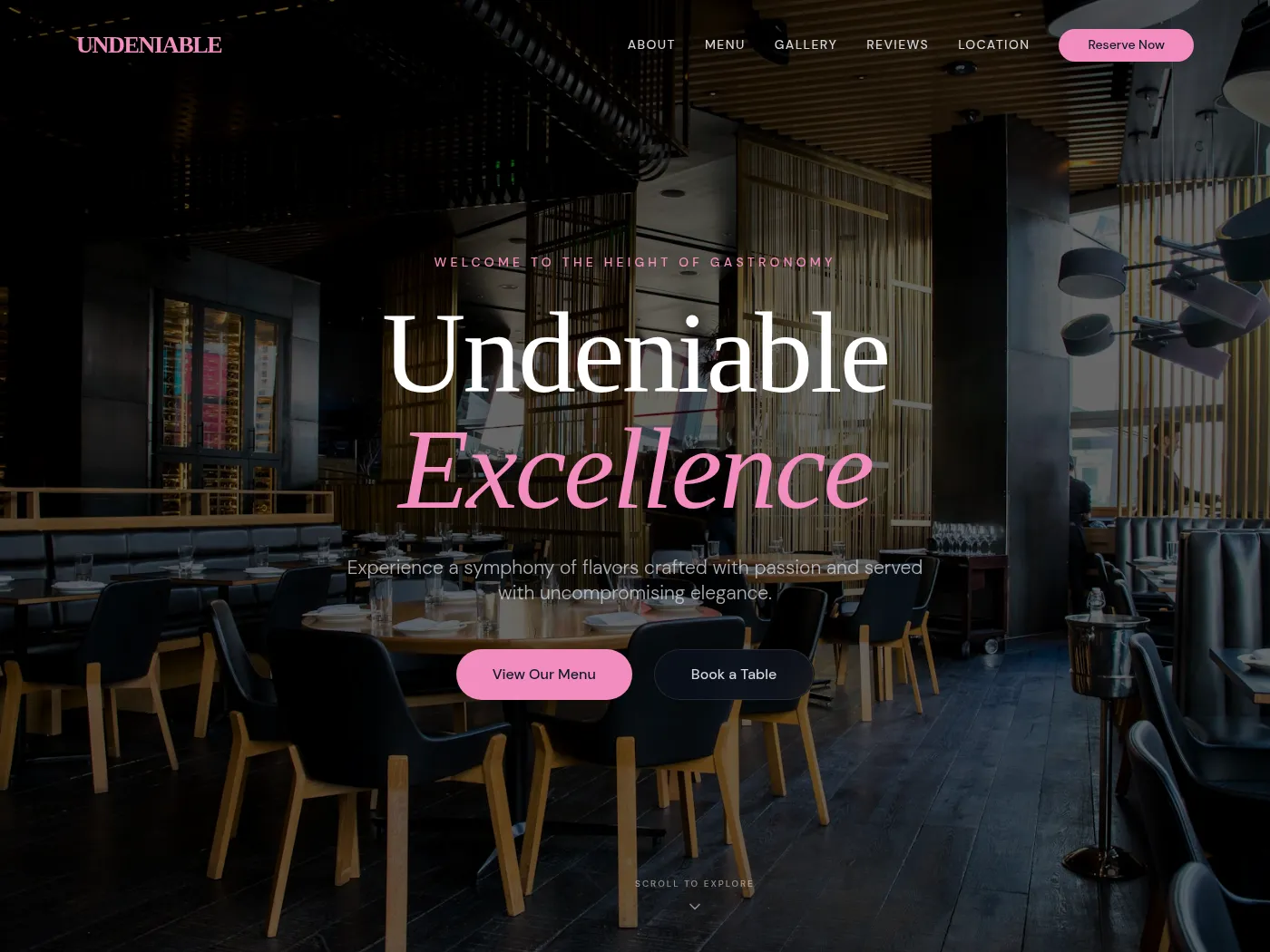 Undeniable Restaurant Site