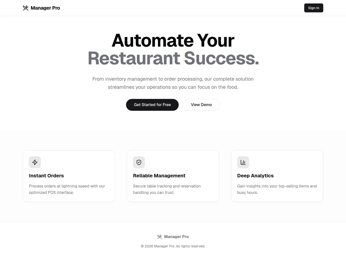 Restaurant Manager Pro