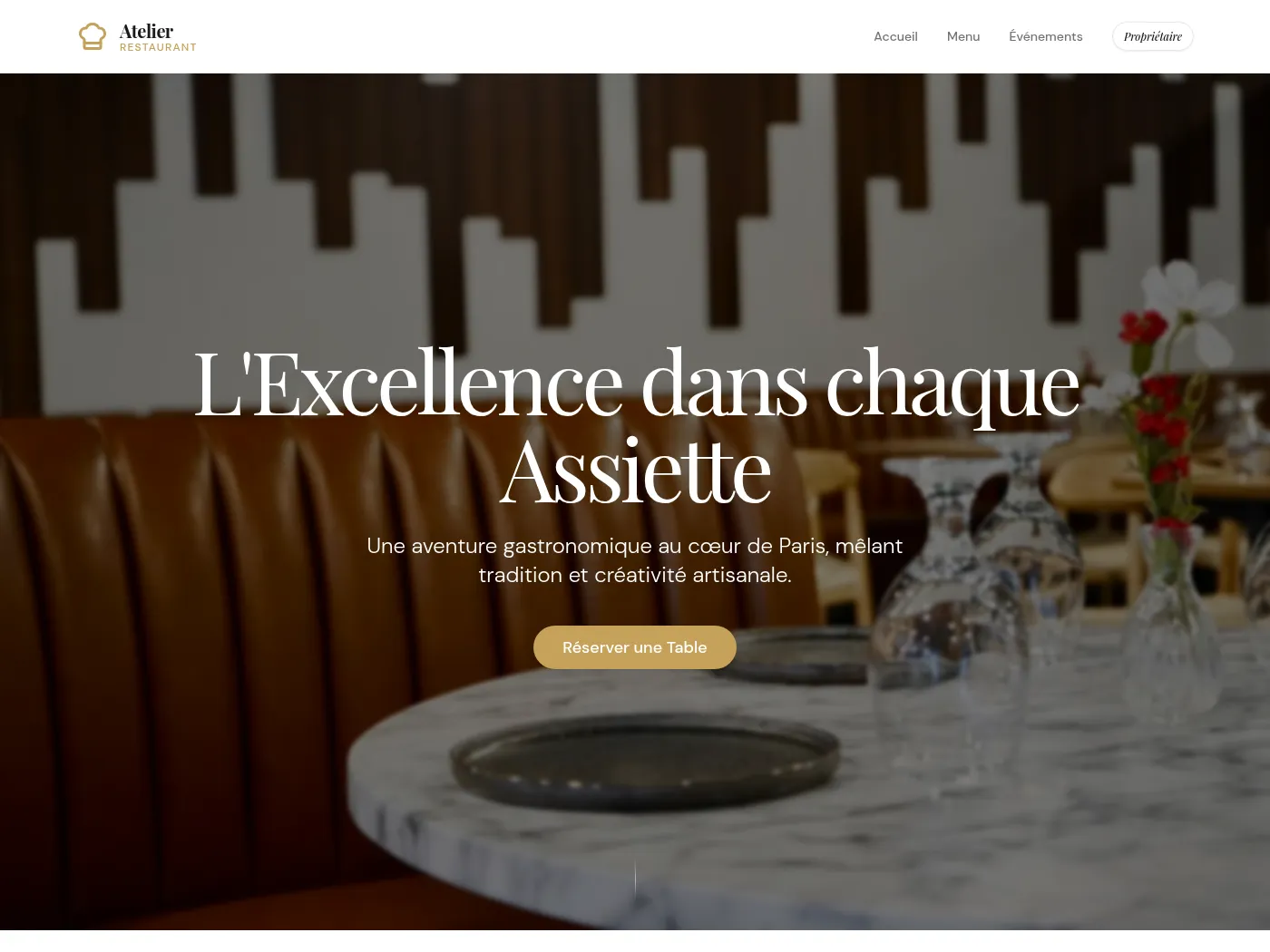 AtelierEstaurant Web Portal