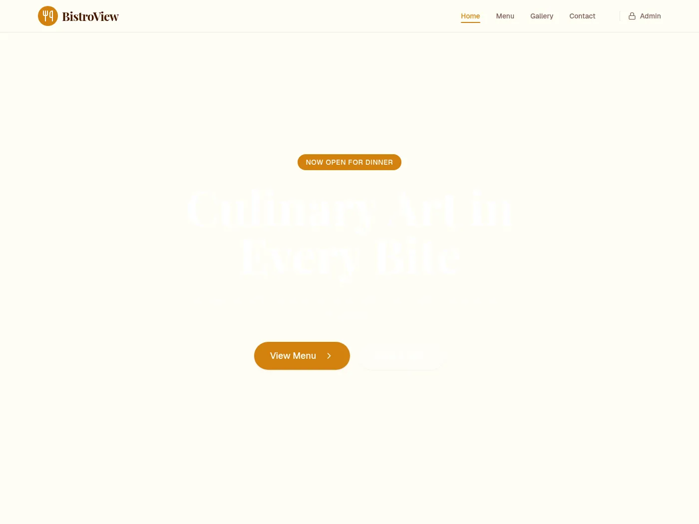 BistroView Web Portal