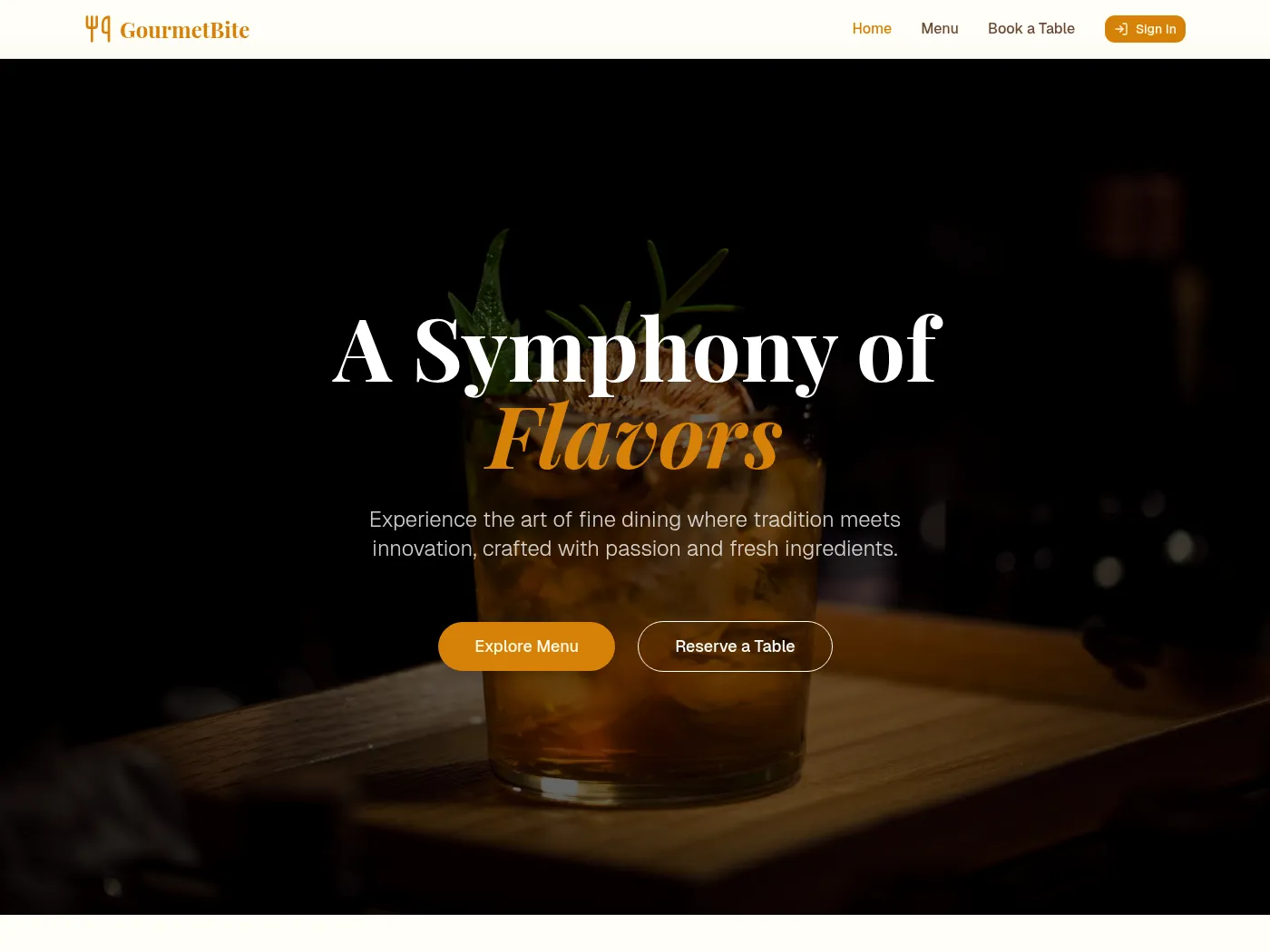 GourmetBite Restaurant Site