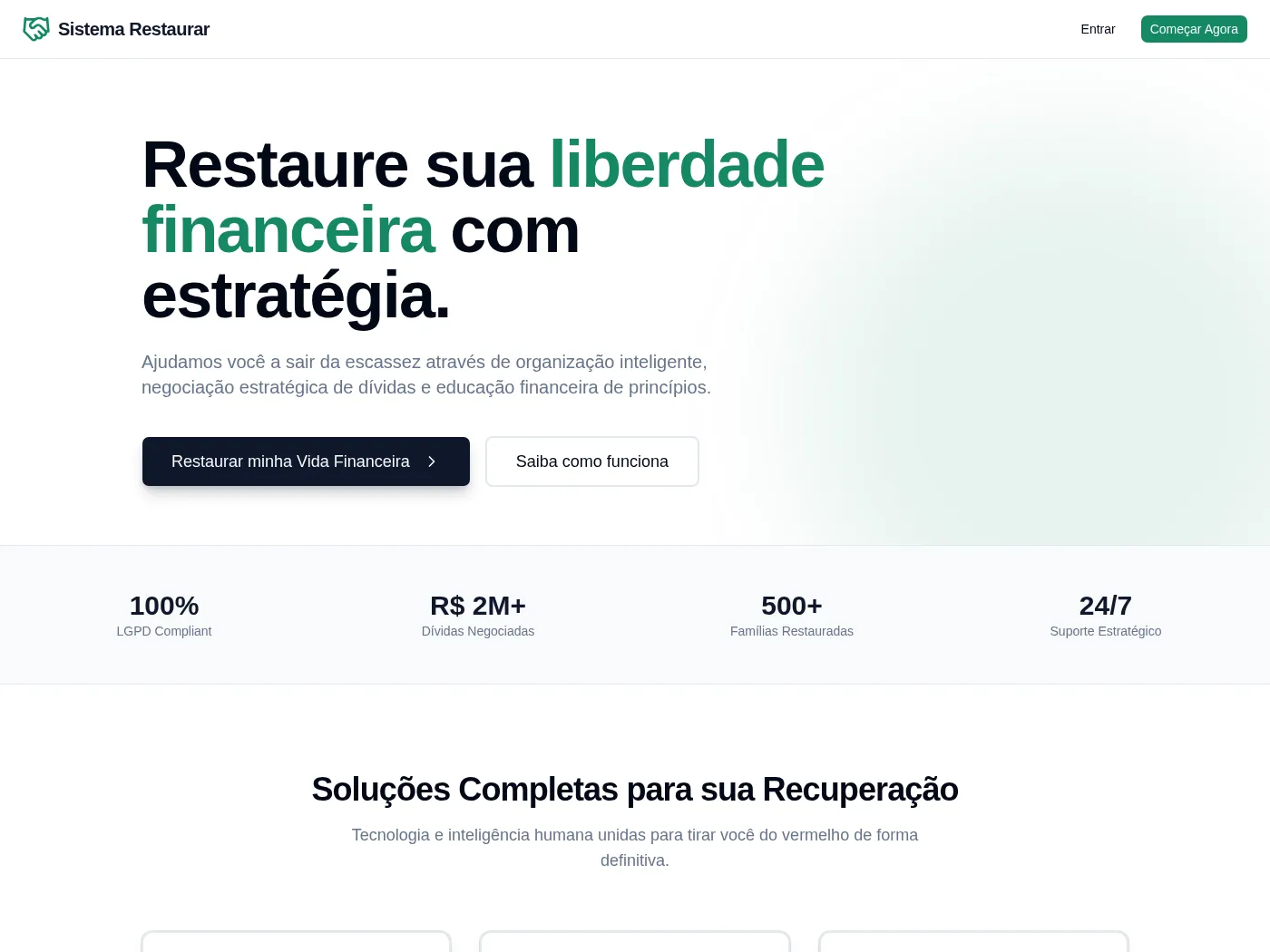 Restaurar Finance Platform