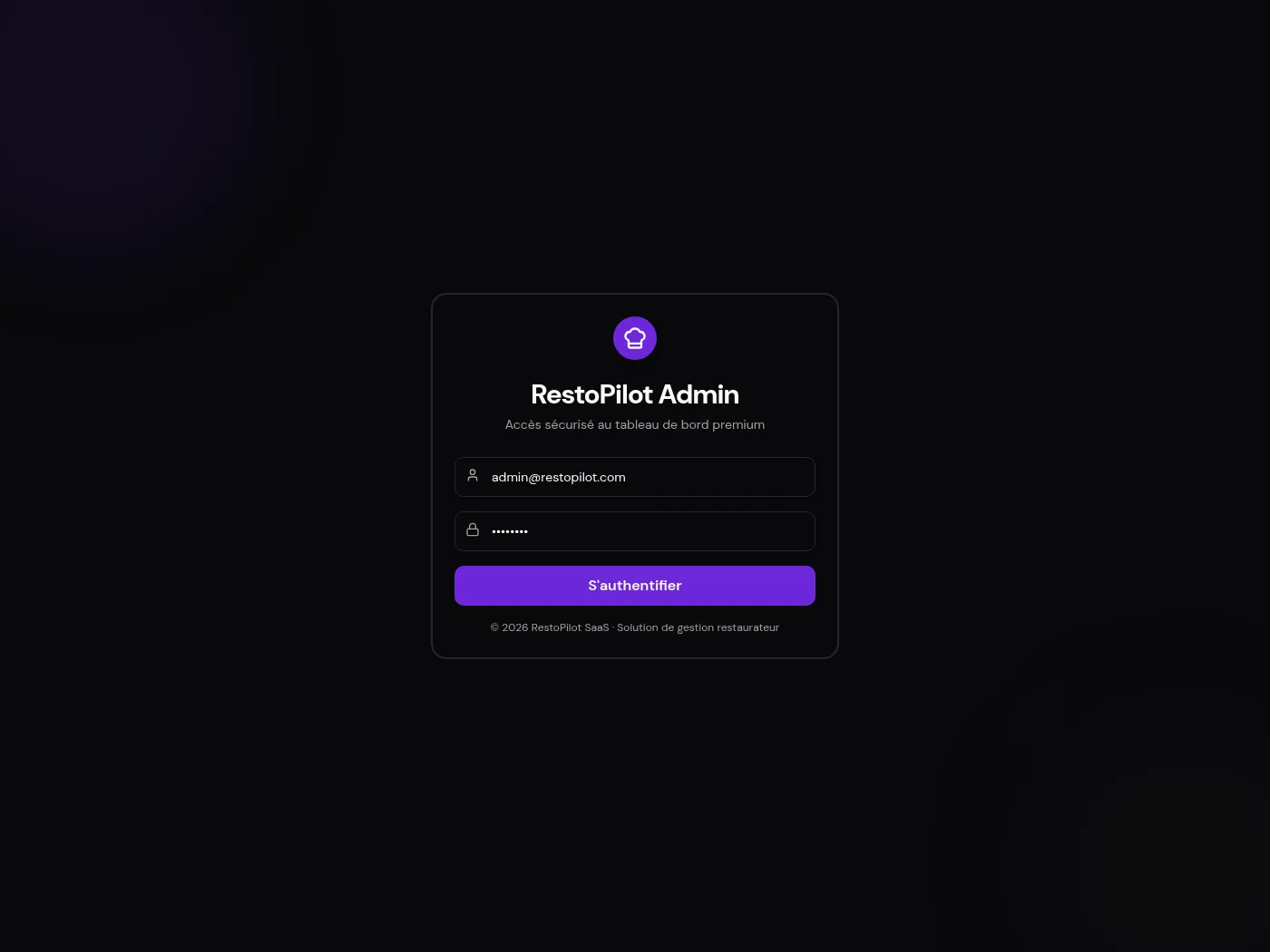 RestoPilot SaaS Modern UI