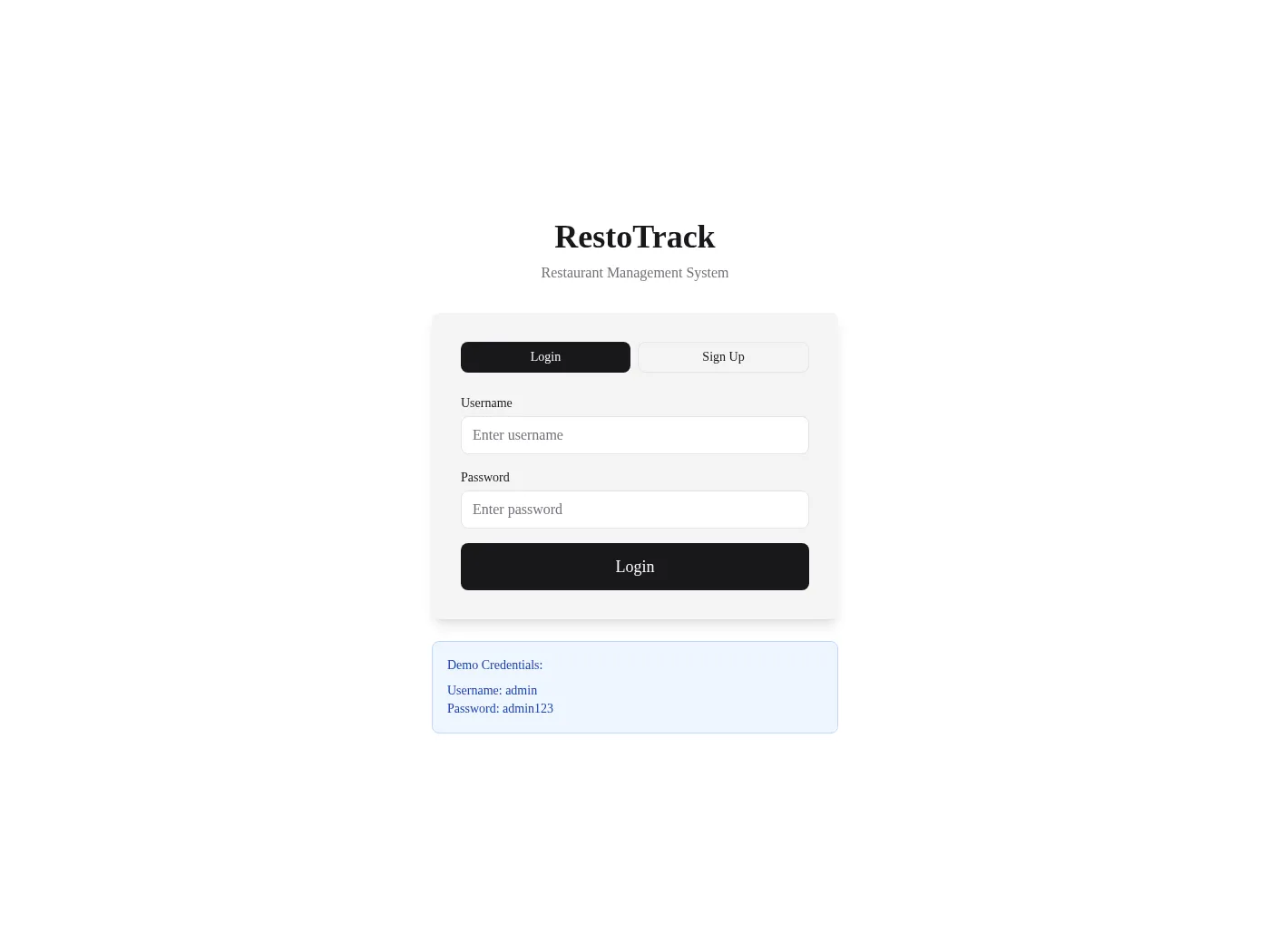 RestoTrack – Local POS App