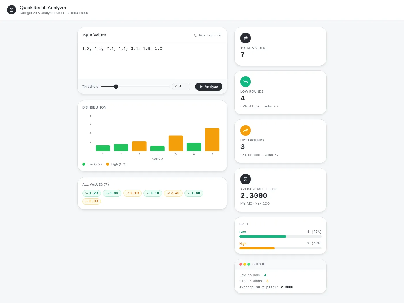 Quick Result Analyzer