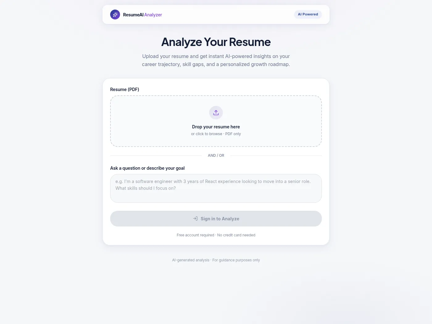 Minimal Resume Analyzer