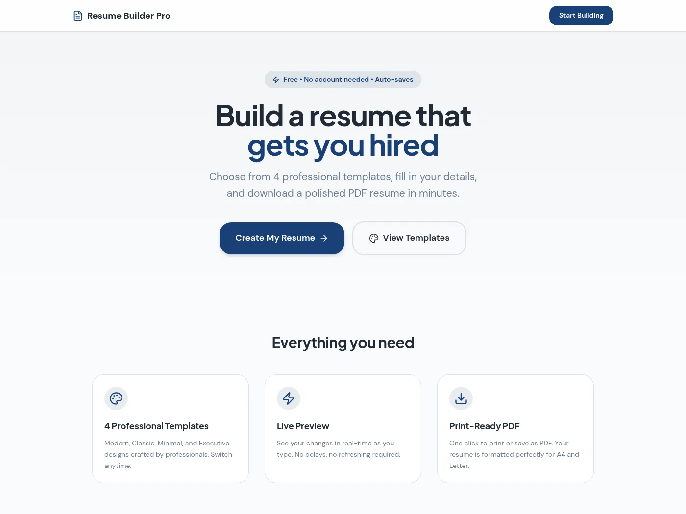 Resume Builder Pro