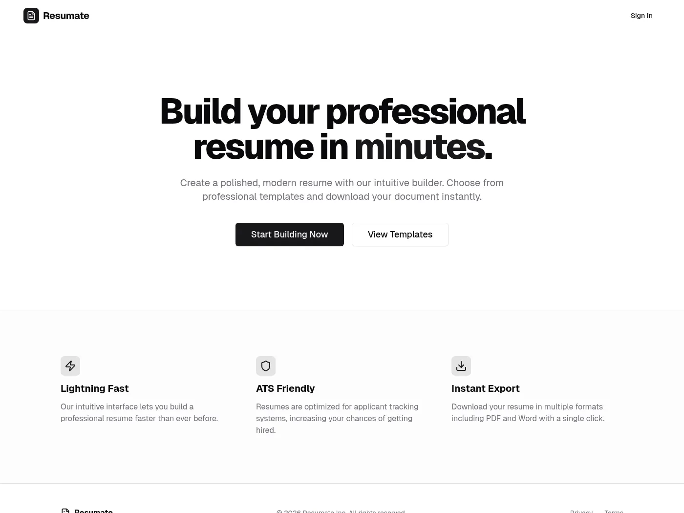 Instant Resume Builder