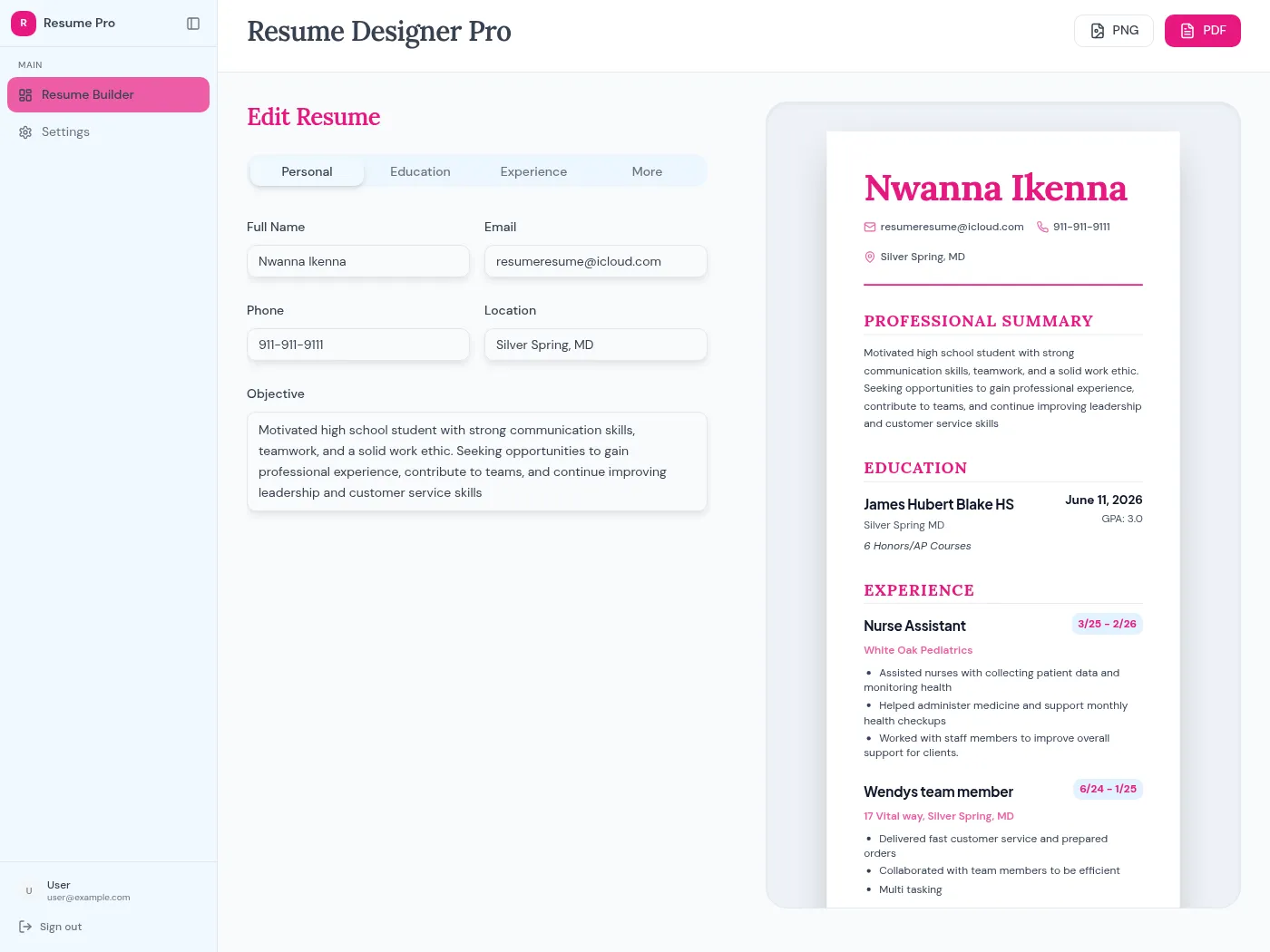 Resume Designer Pro