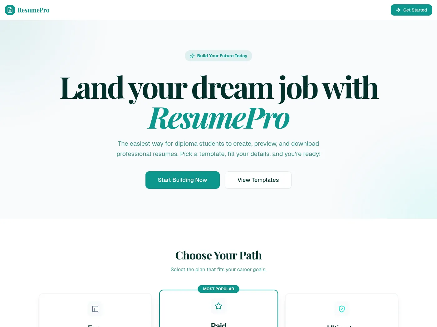 Diploma Resume Generator