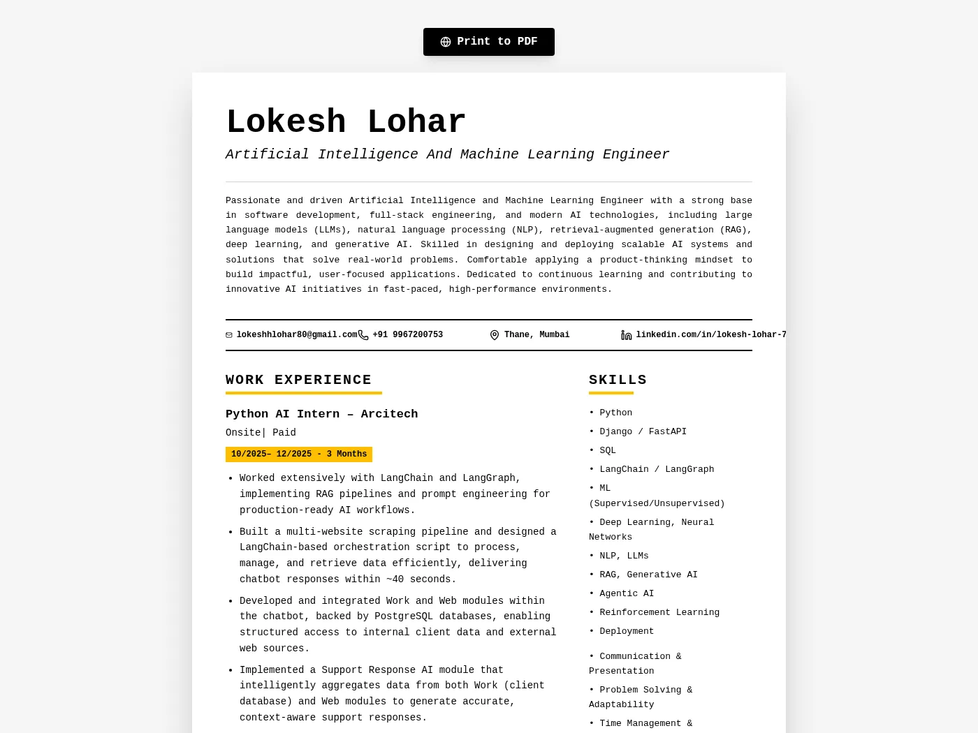 Resume Replica Builder