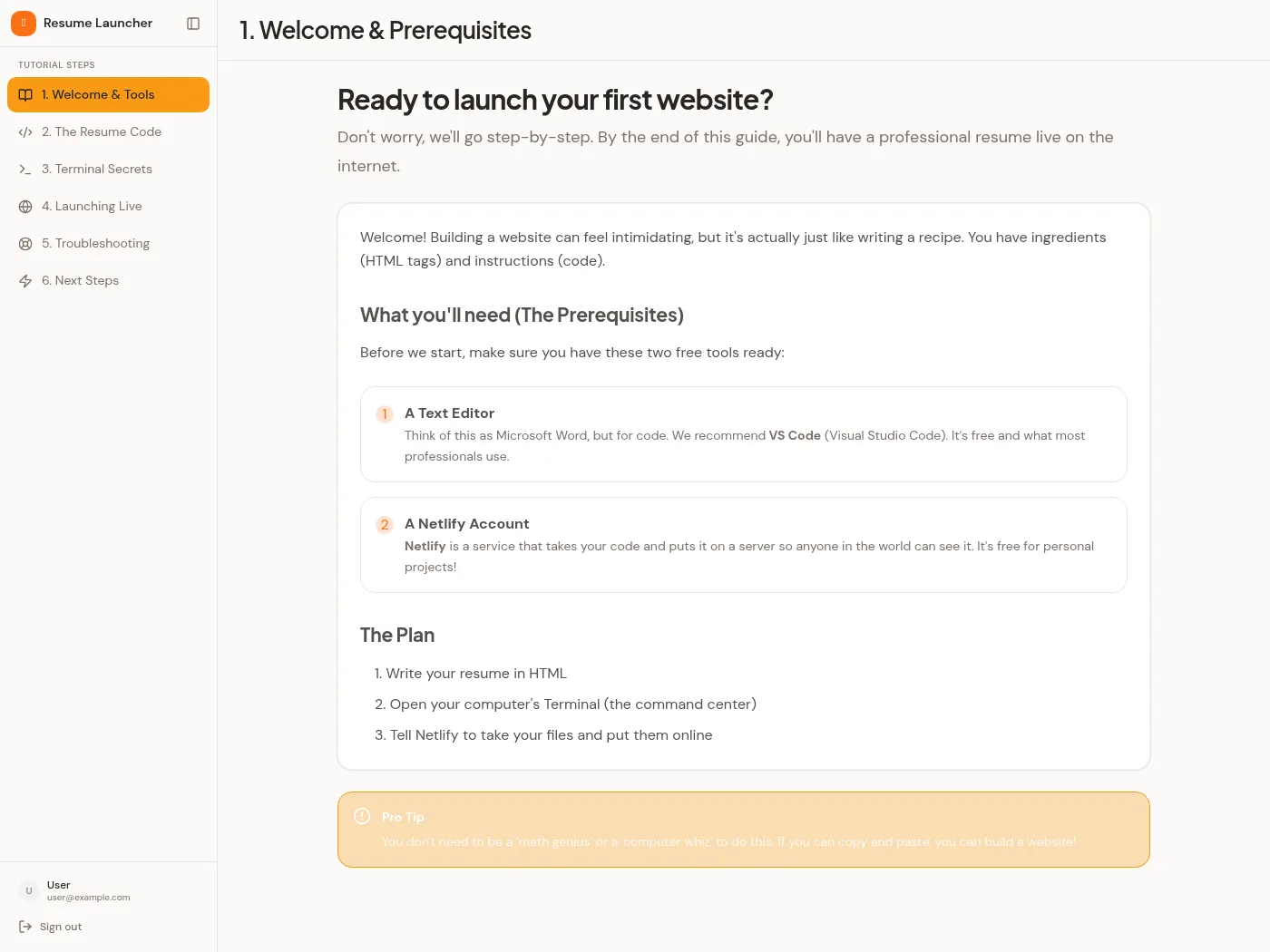 No-Code Resume Launchpad
