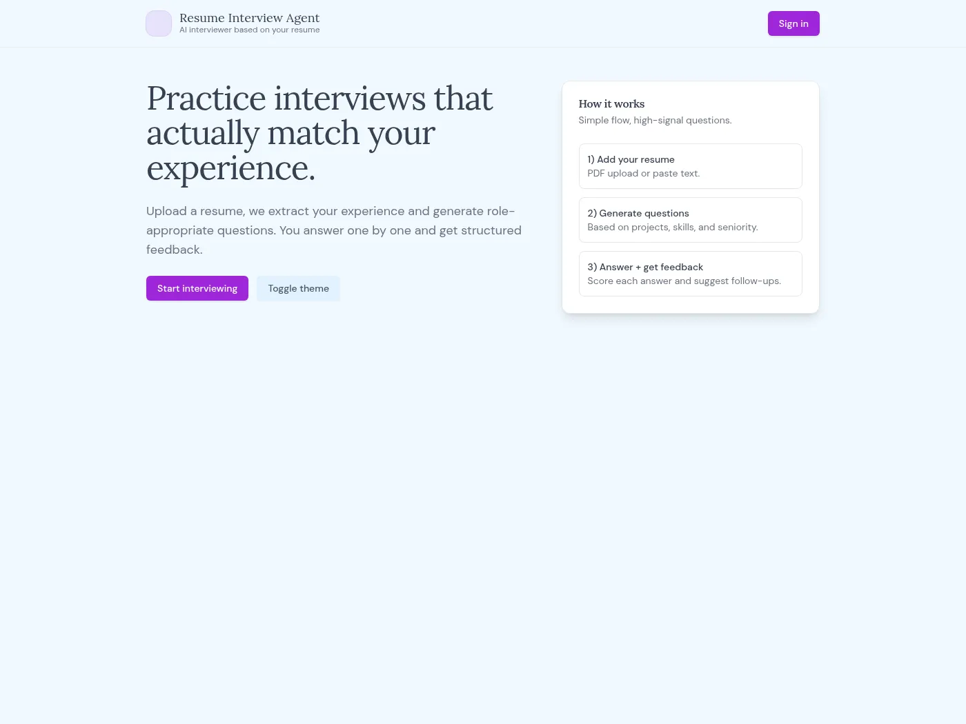 Resume Interview Agent