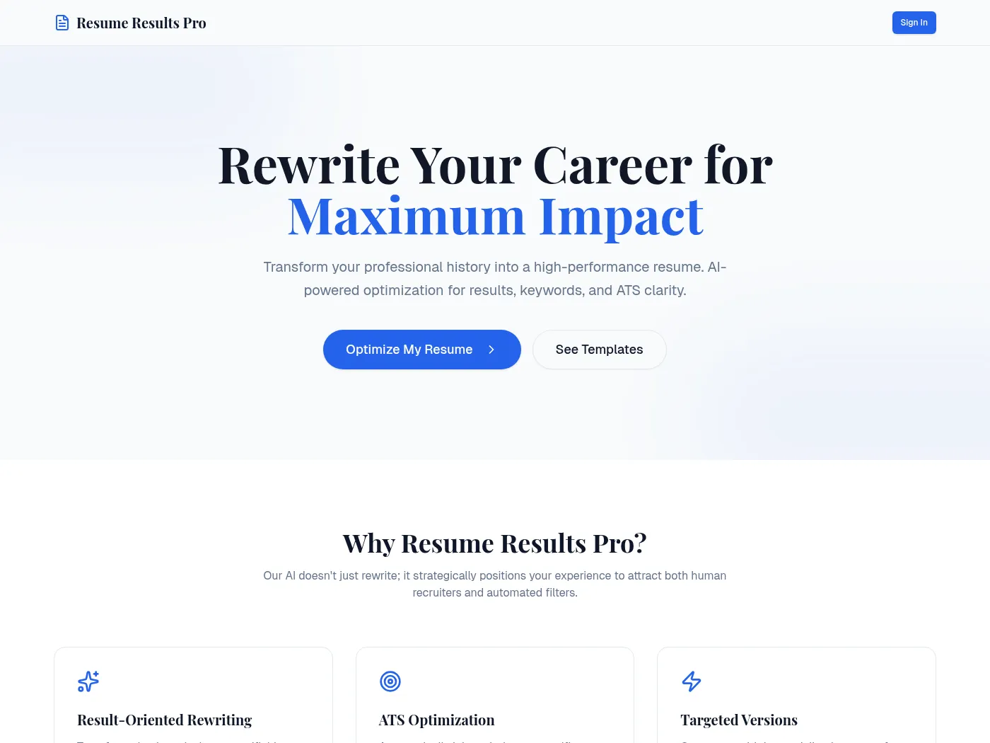 Resume Results Pro