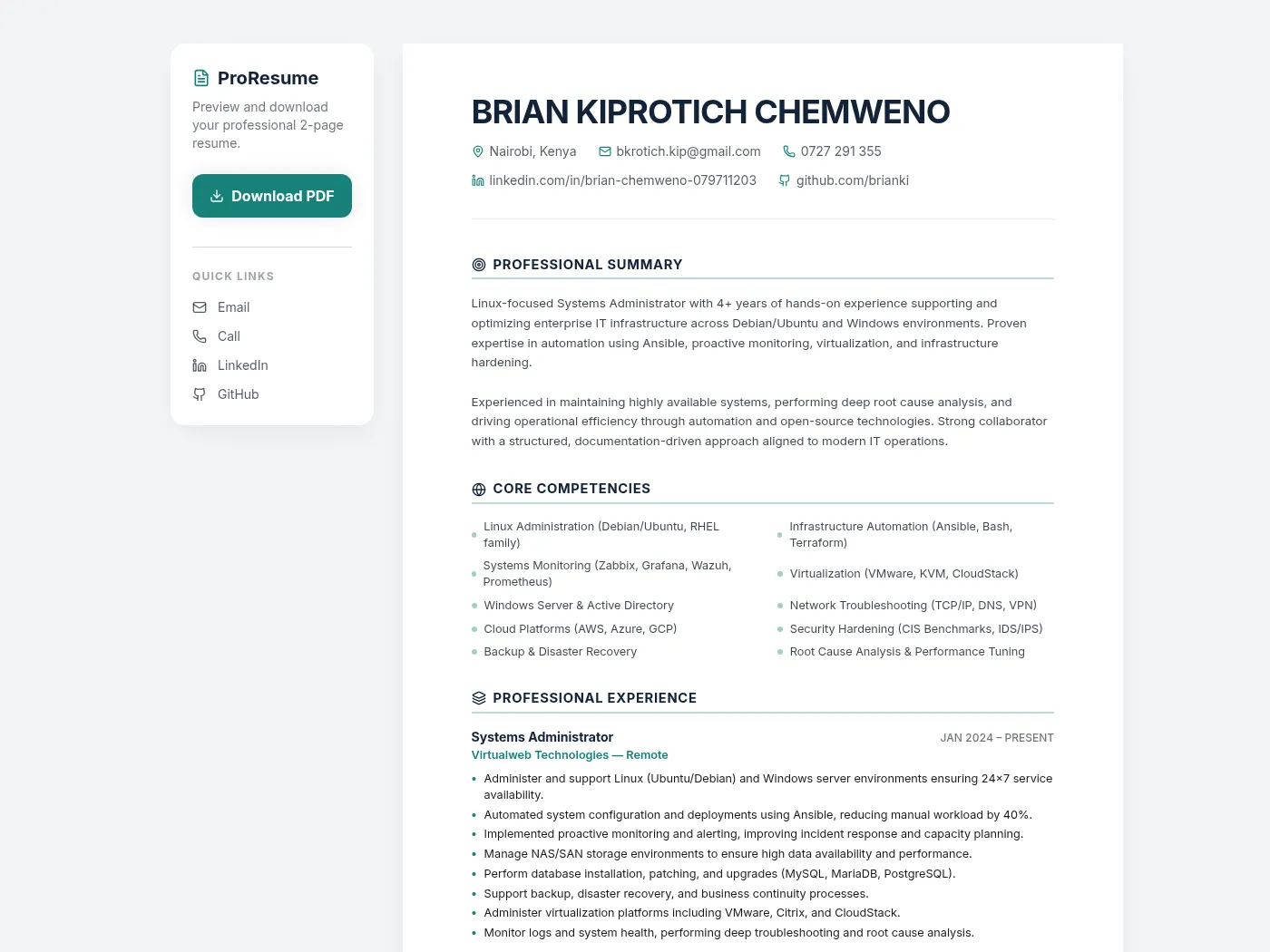 ProResume Builder