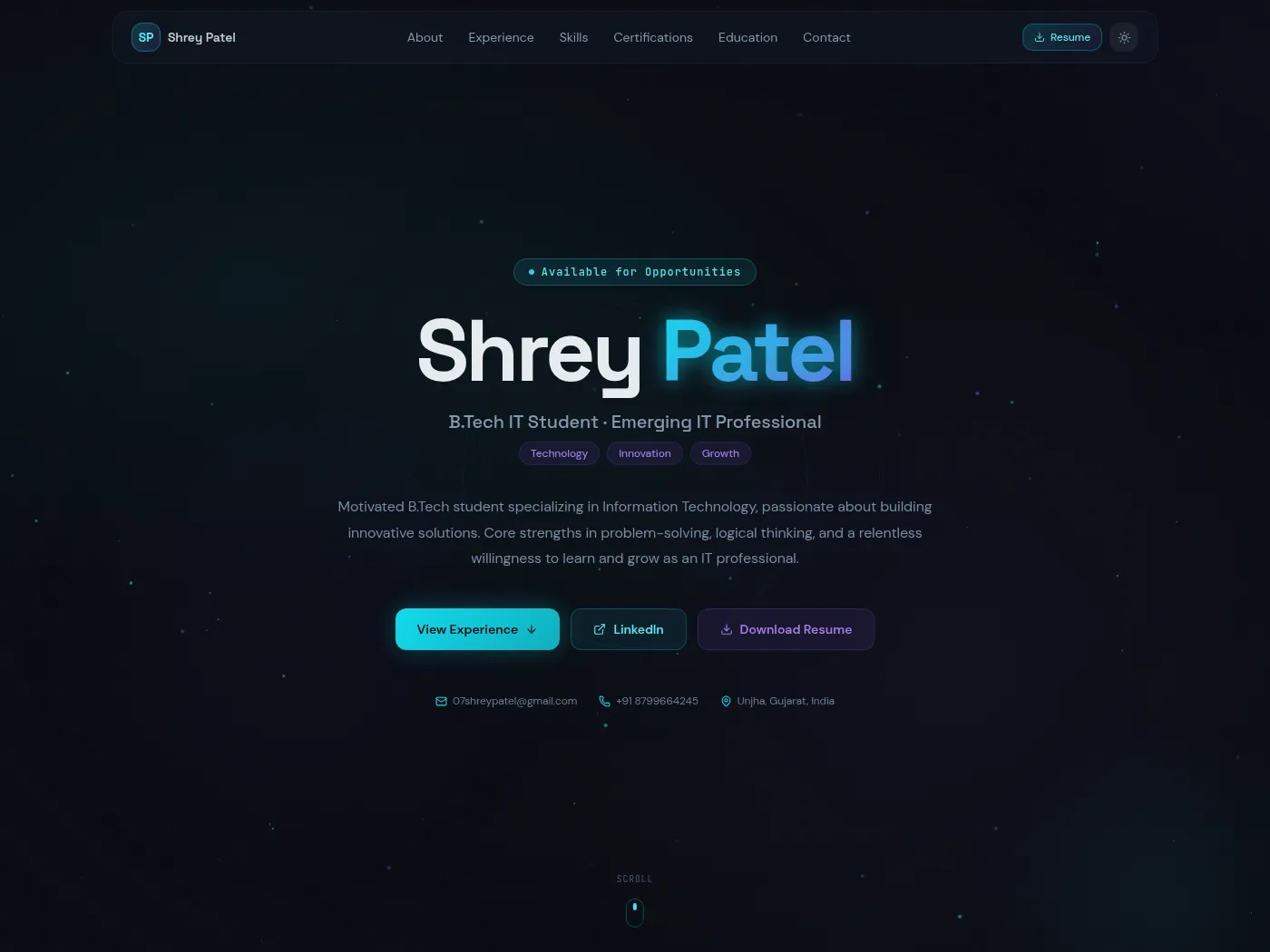 Futuristic Resume Portfolio