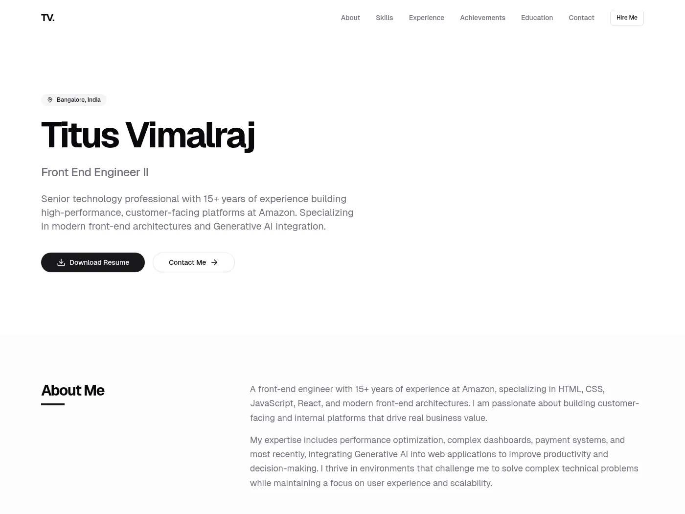 Titus Vimalraj Portfolio