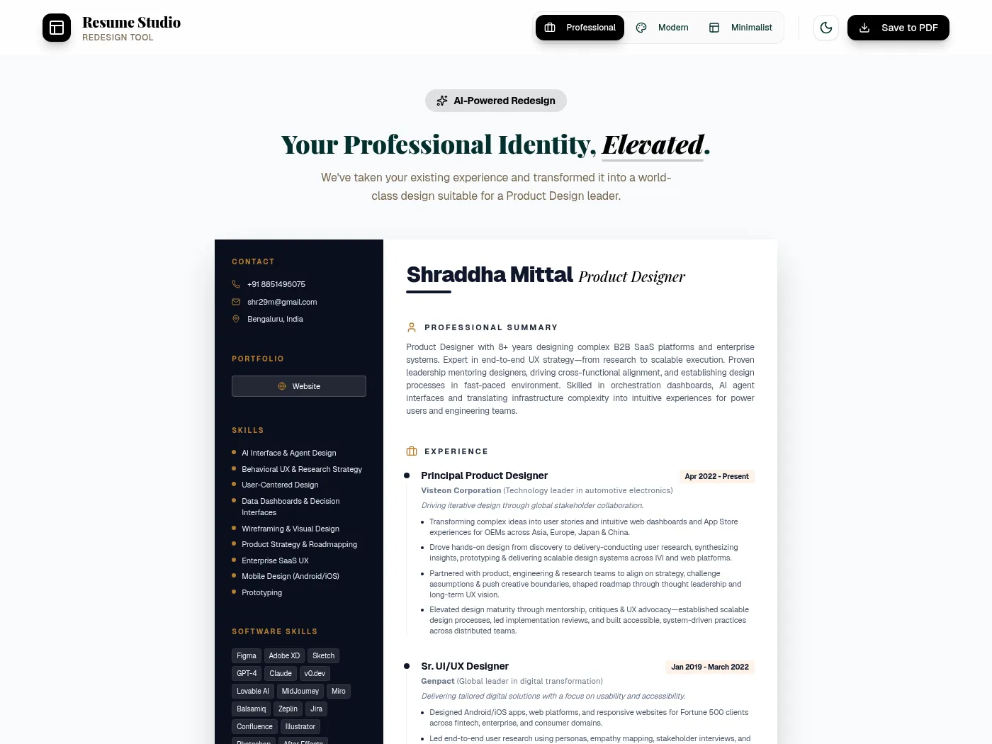 Resume Redesign Studio