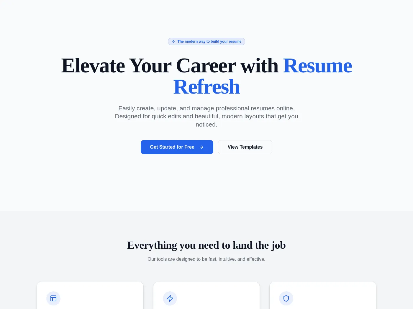 Resume Refresh Website