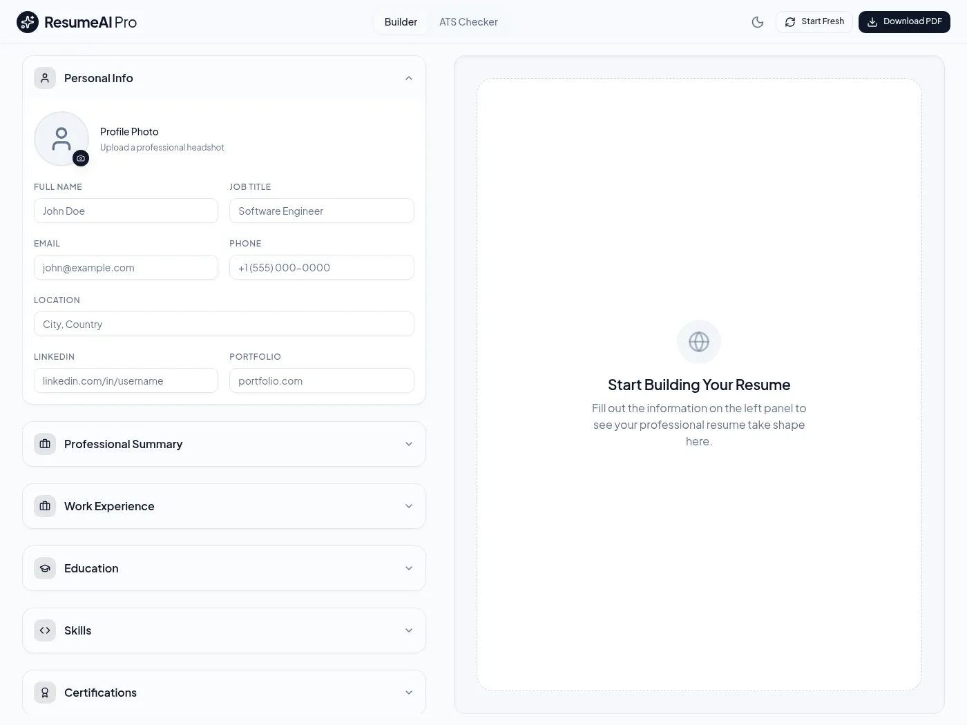 ResumeAI Pro Builder