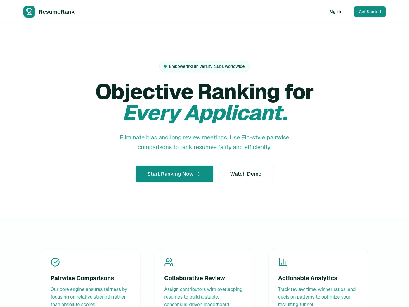 ResumeRank Platform