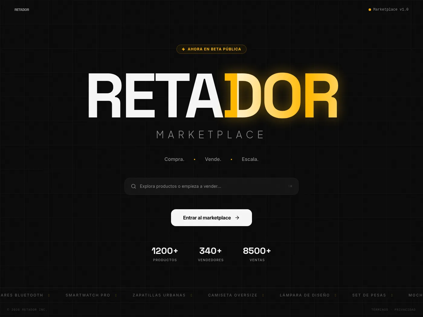 RETADOR Marketplace MVP