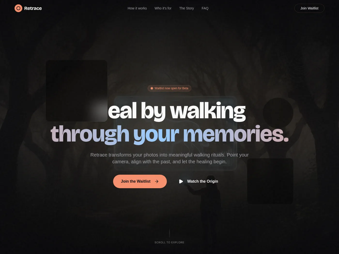 Retrace Landing Page