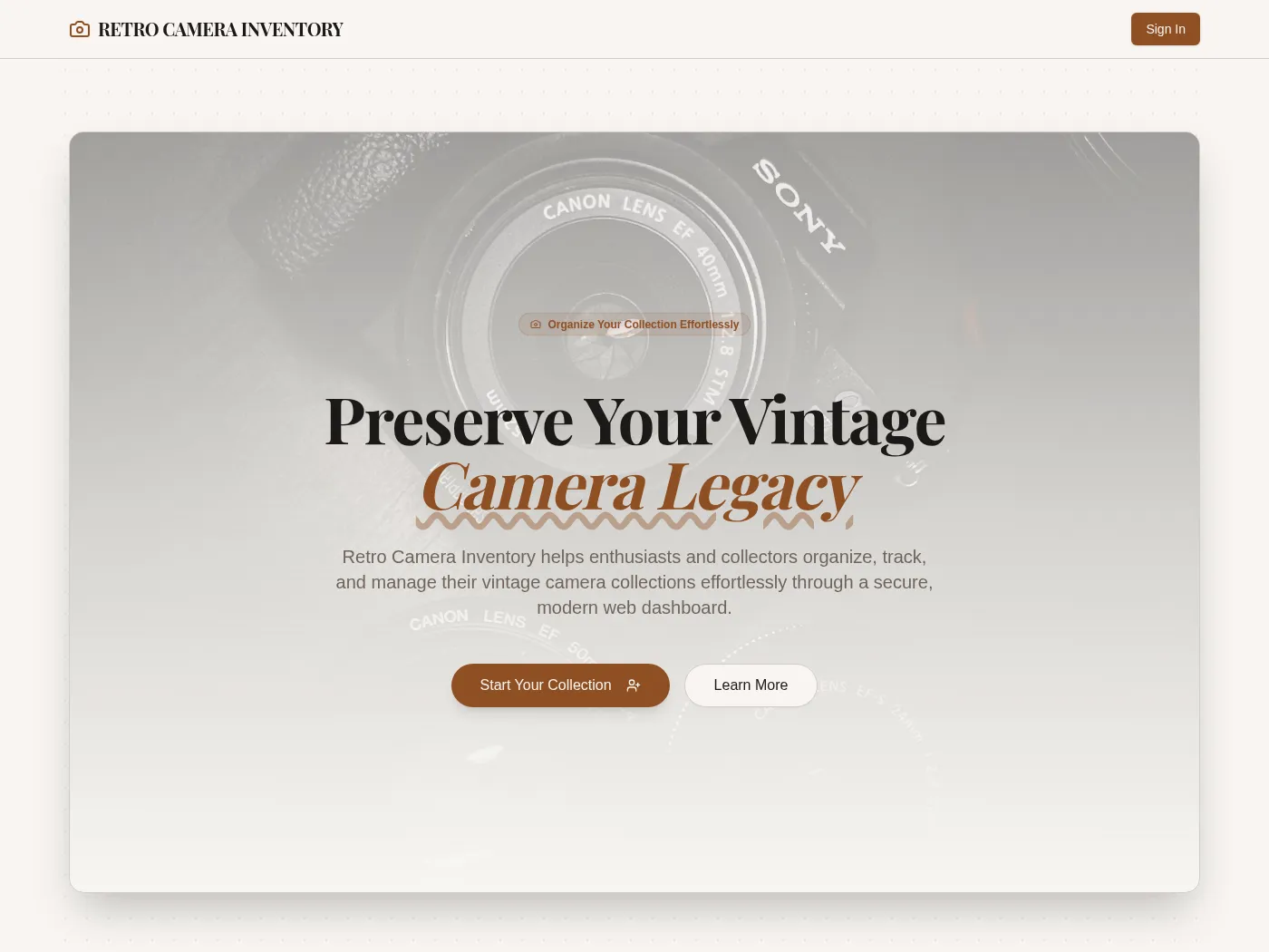 Retro Camera Inventory