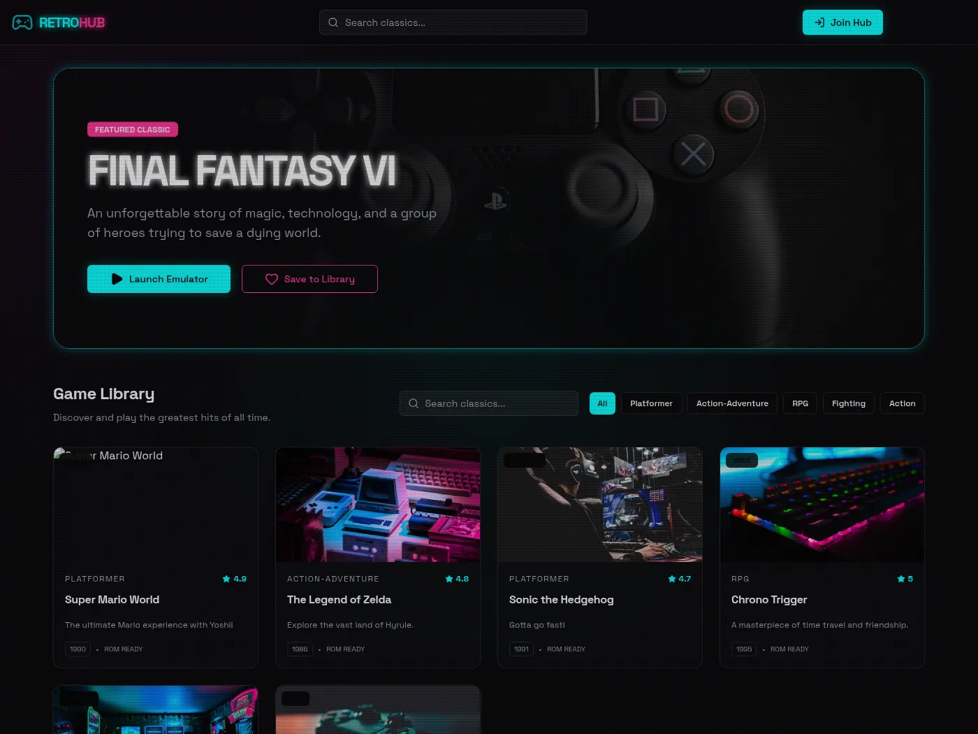 Retro Gaming Hub