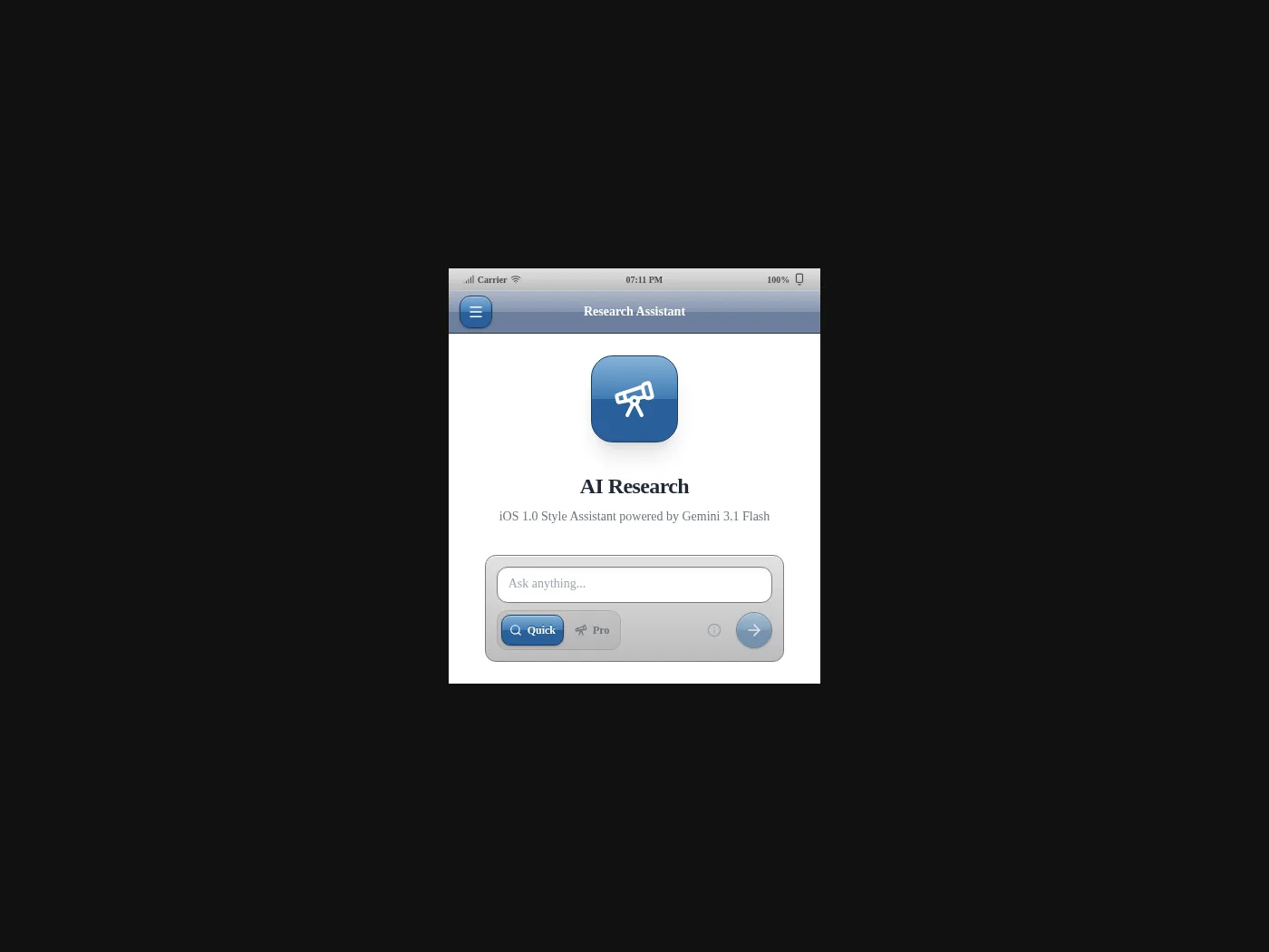 Retro iOS AI Assistant