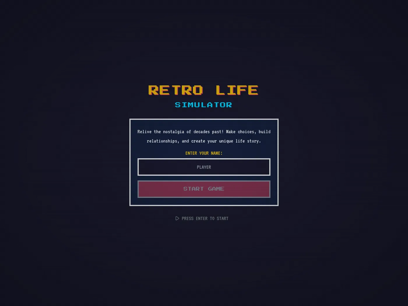 Retro Life Simulator