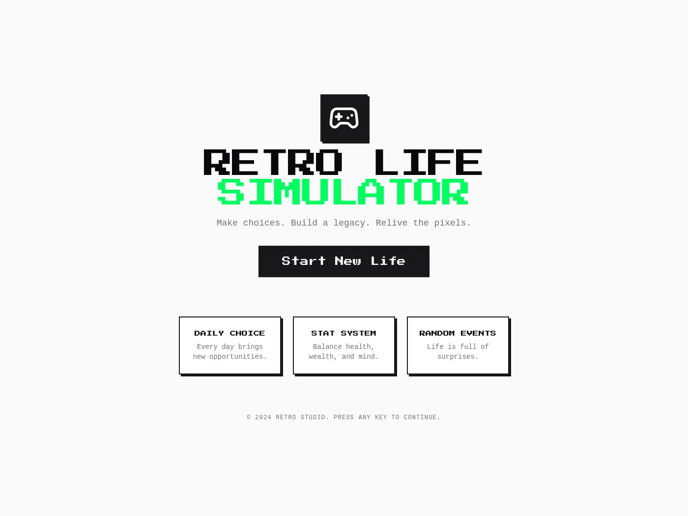 Retro Life Simulator