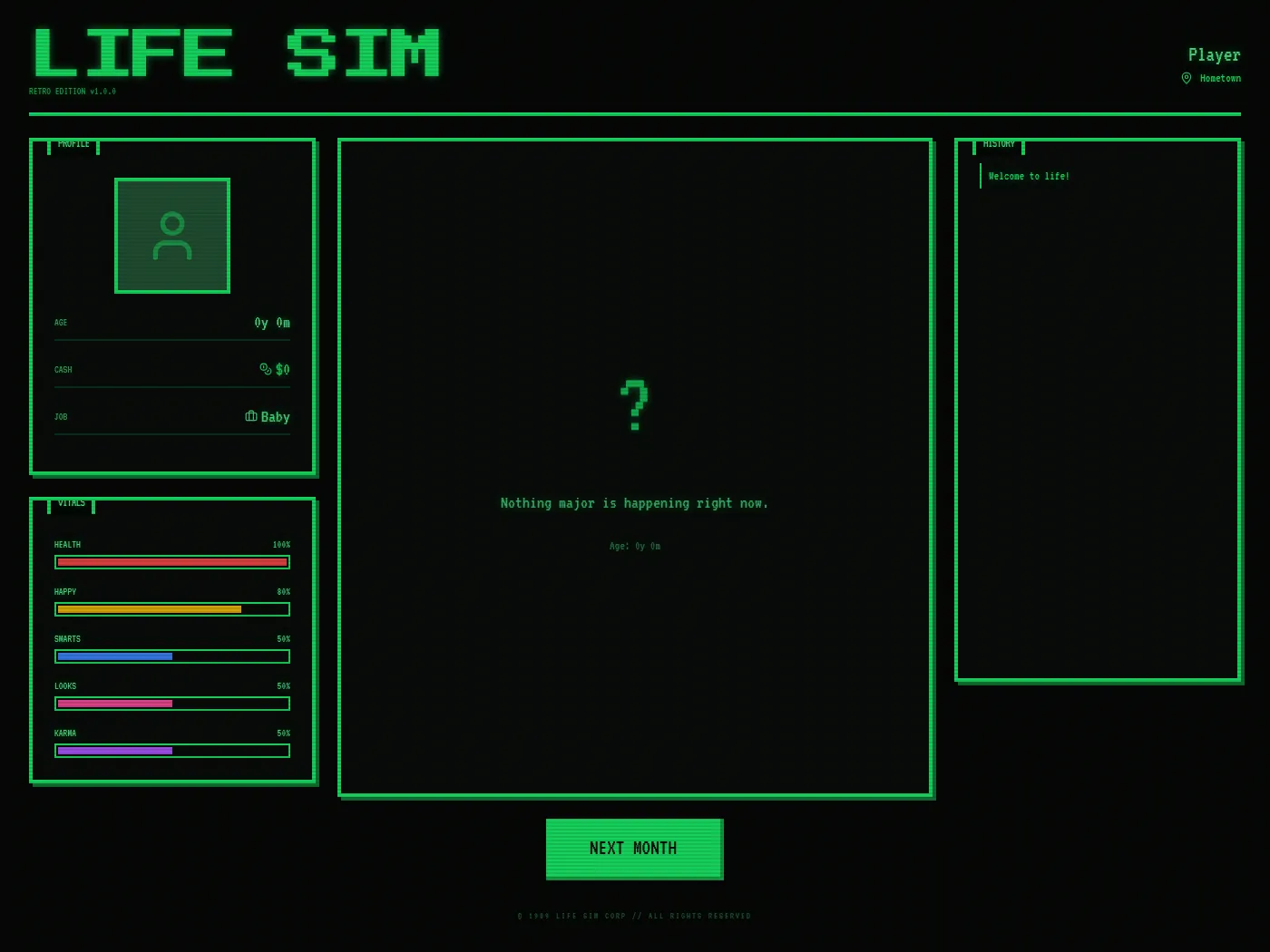 Retro Life Simulator