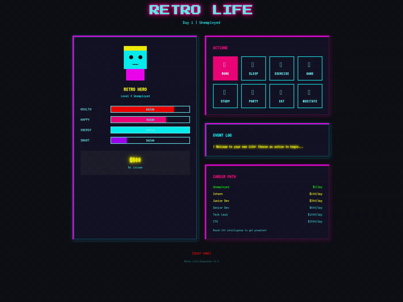 Retro Life Simulator
