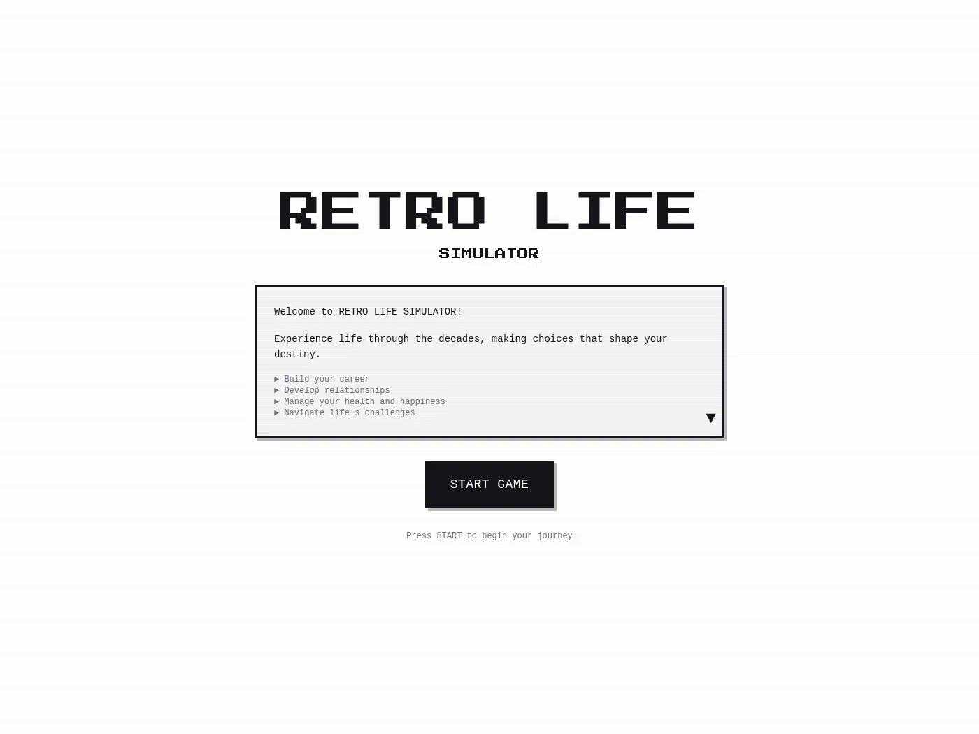 Retro Life Simulator