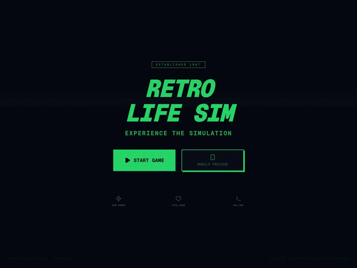 Retro Life Sim