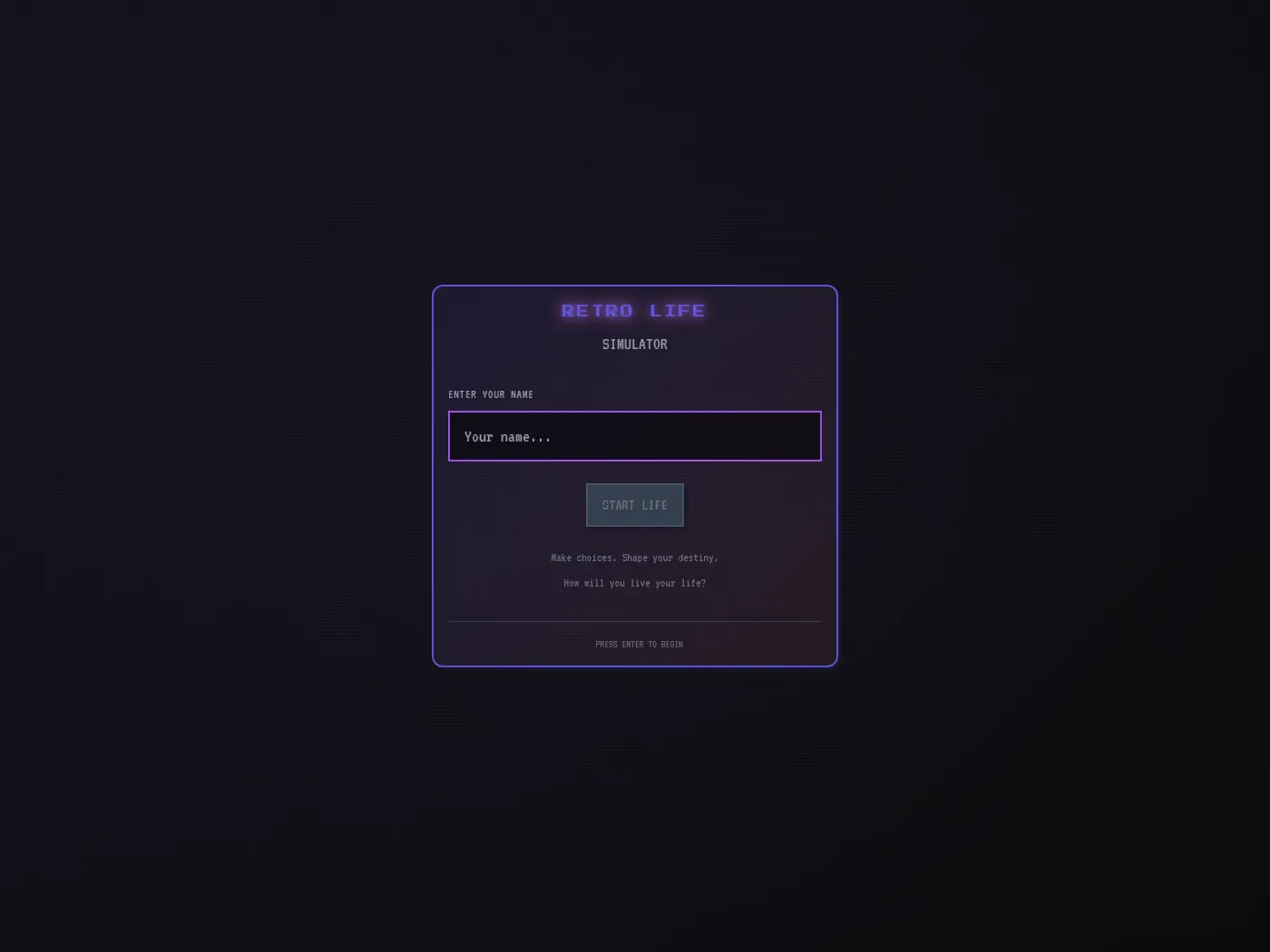Retro Life Simulator