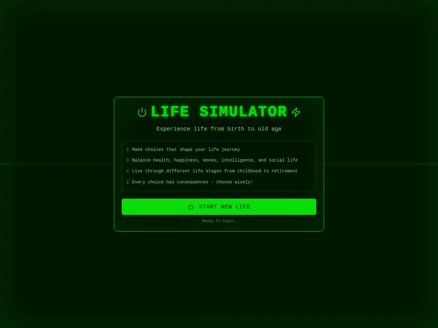 Retro Life Simulator