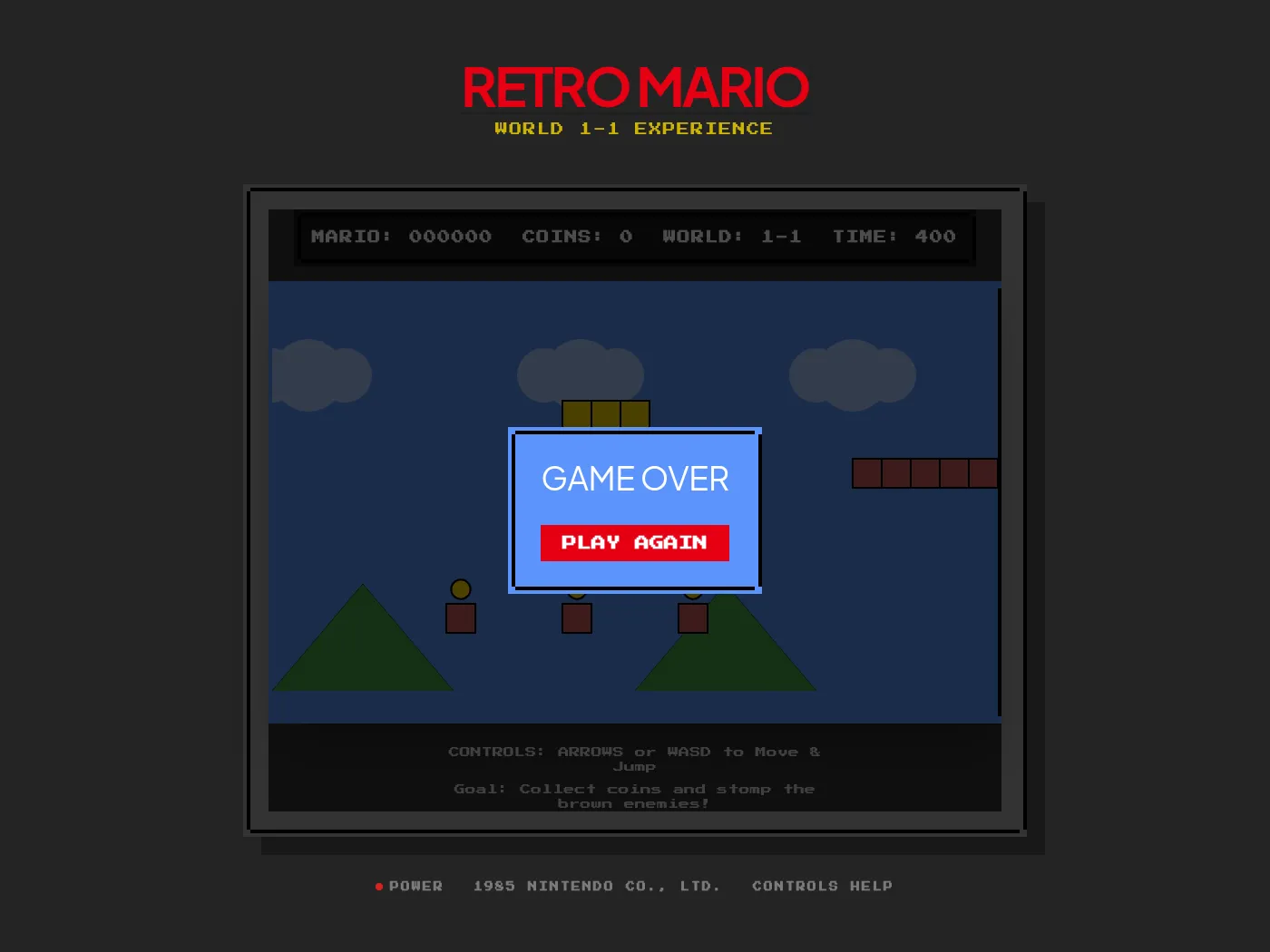 Retro Mario Platformer