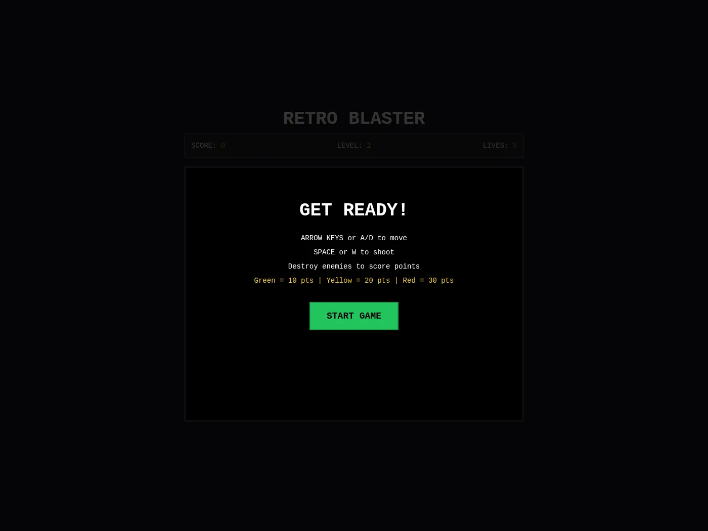 Retro Blaster Game