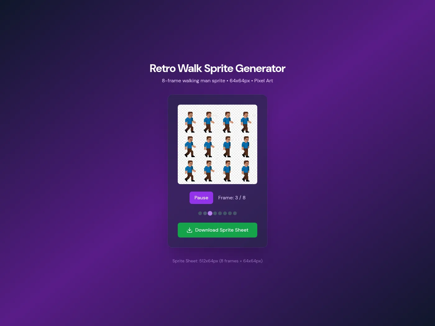 Retro Walk Sprite Generator