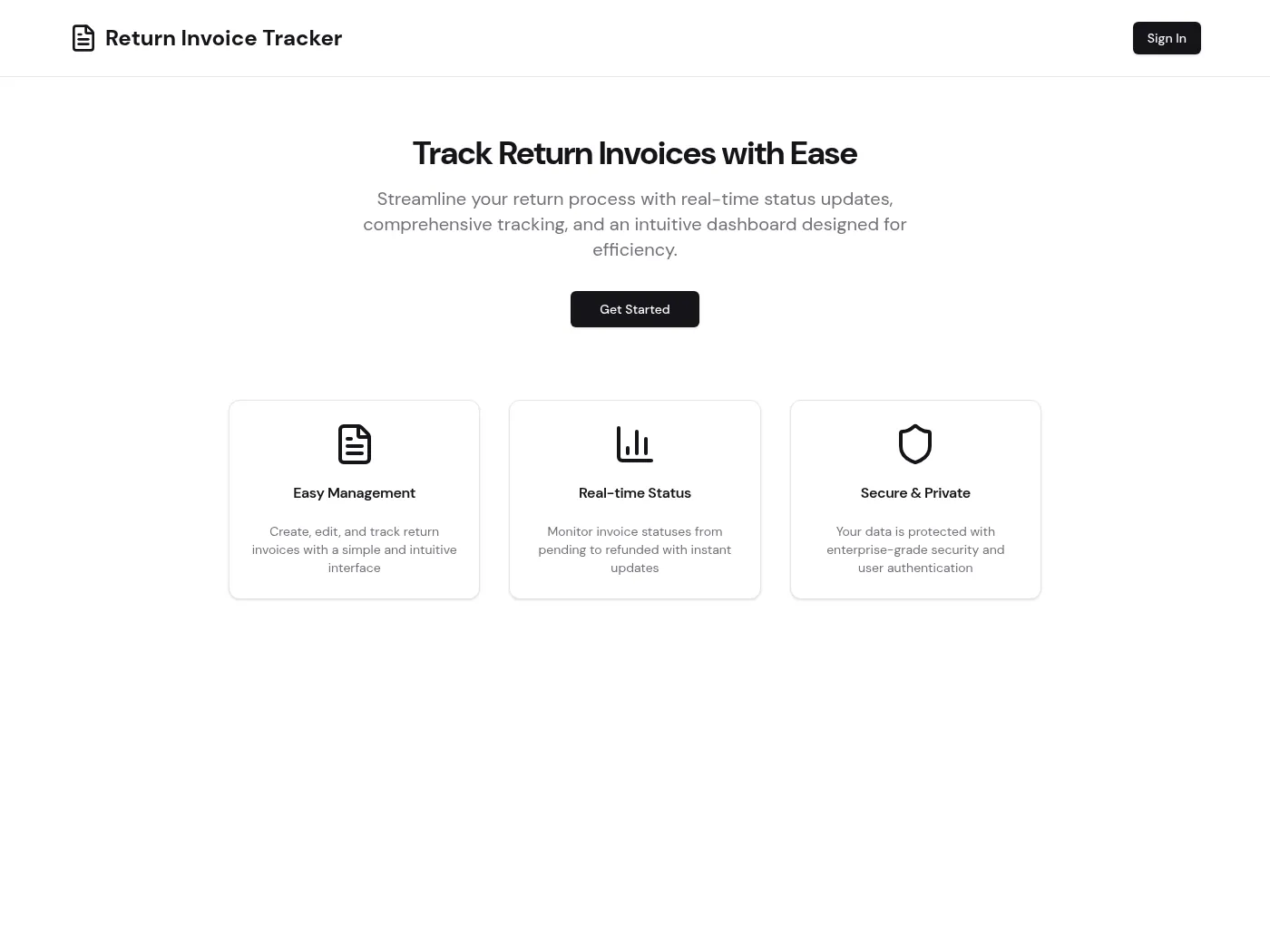 Return Invoice Tracker