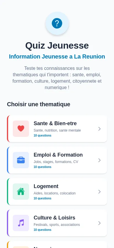Réunion Youth Quiz