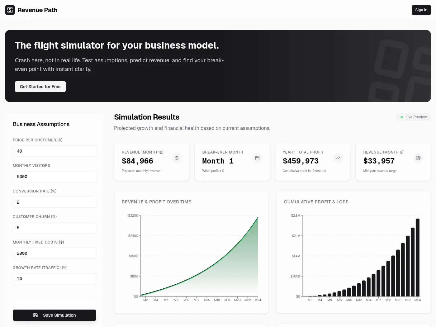Revenue Path Simulator (Remix)